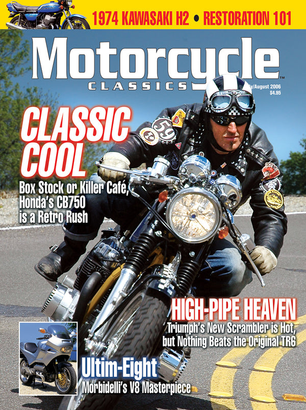 Motorcycle Classics Cover Banner, July/August 2006